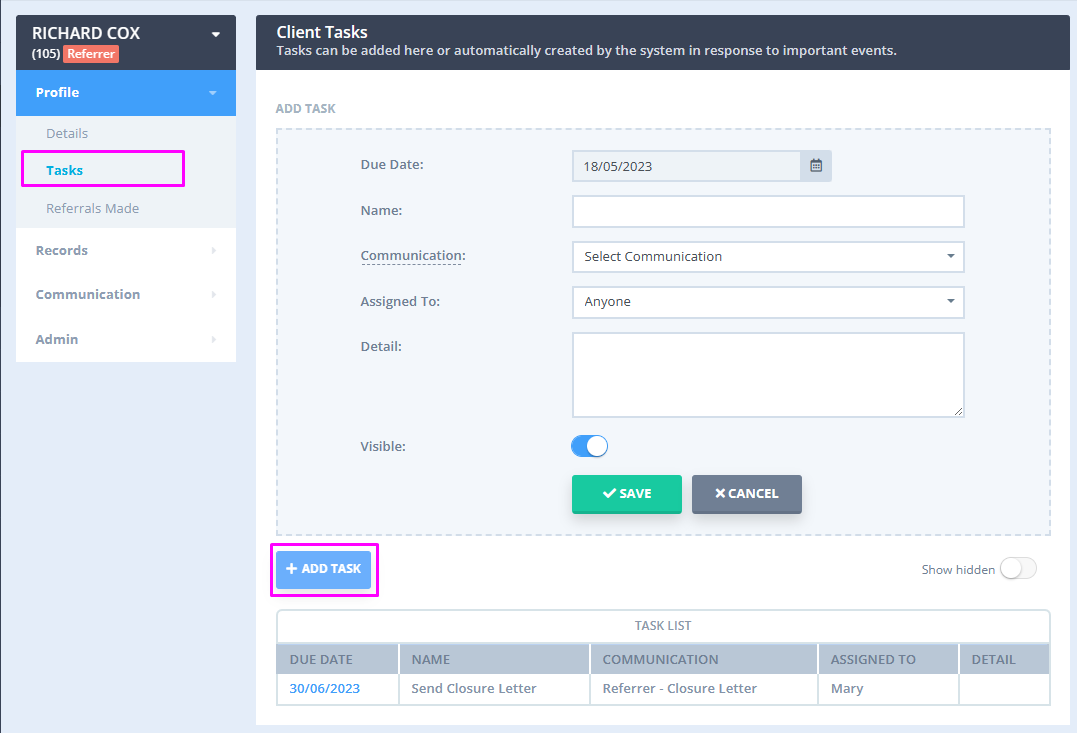 Managing Referrers and Referrals